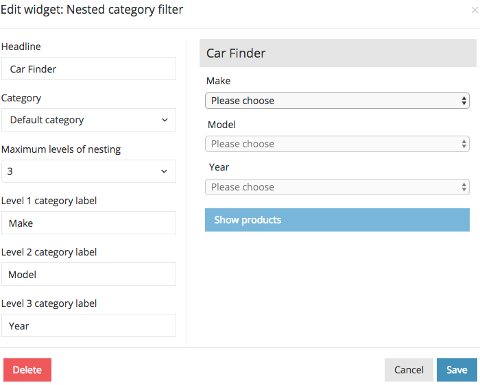 Nested Category Filter: guiding your customers to the products they want